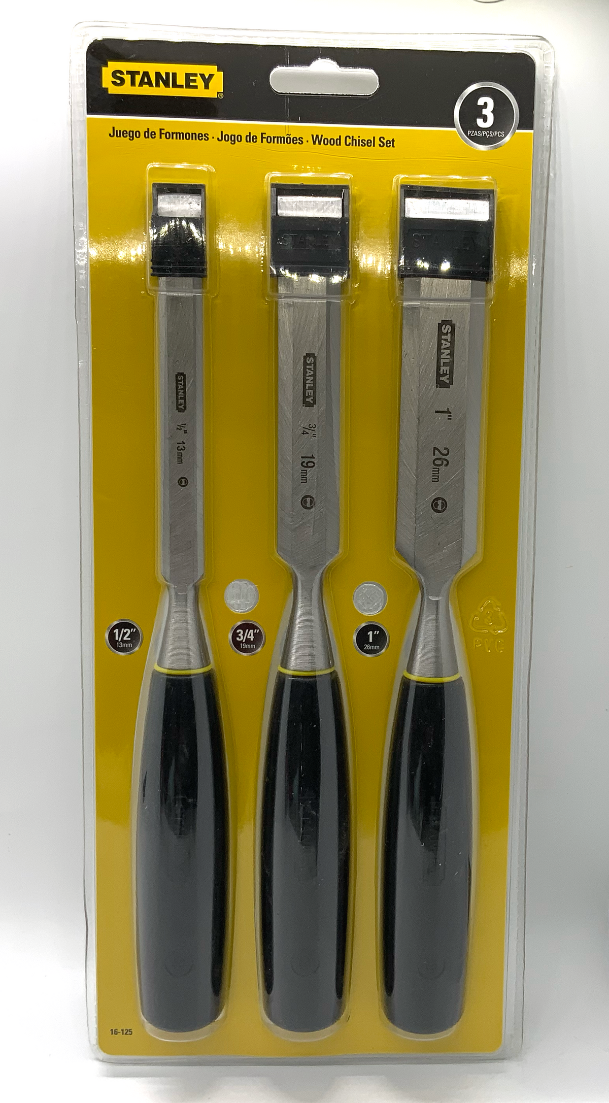3 PC WOOD CHISEL SET - STANLEY (95IB16125) — Home Store